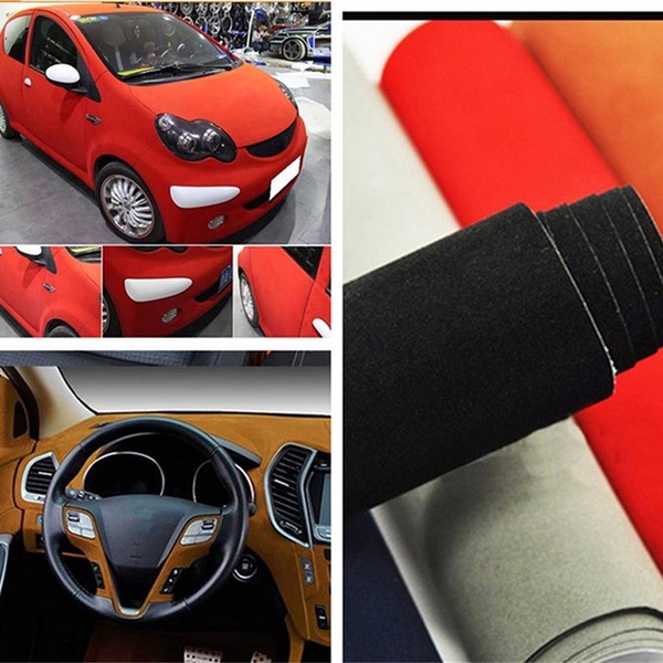 20x148cm DIY Premium Velvet Suede Fabric Car Wrap Self Adhesive Sticker ...