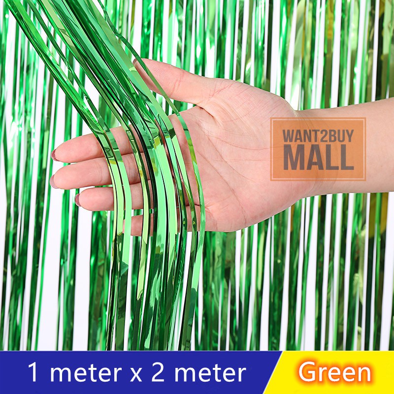 🇲🇾 🏆 Foil Rain Curtain Metallic Birthday Wedding Balloon Festival Wall ...