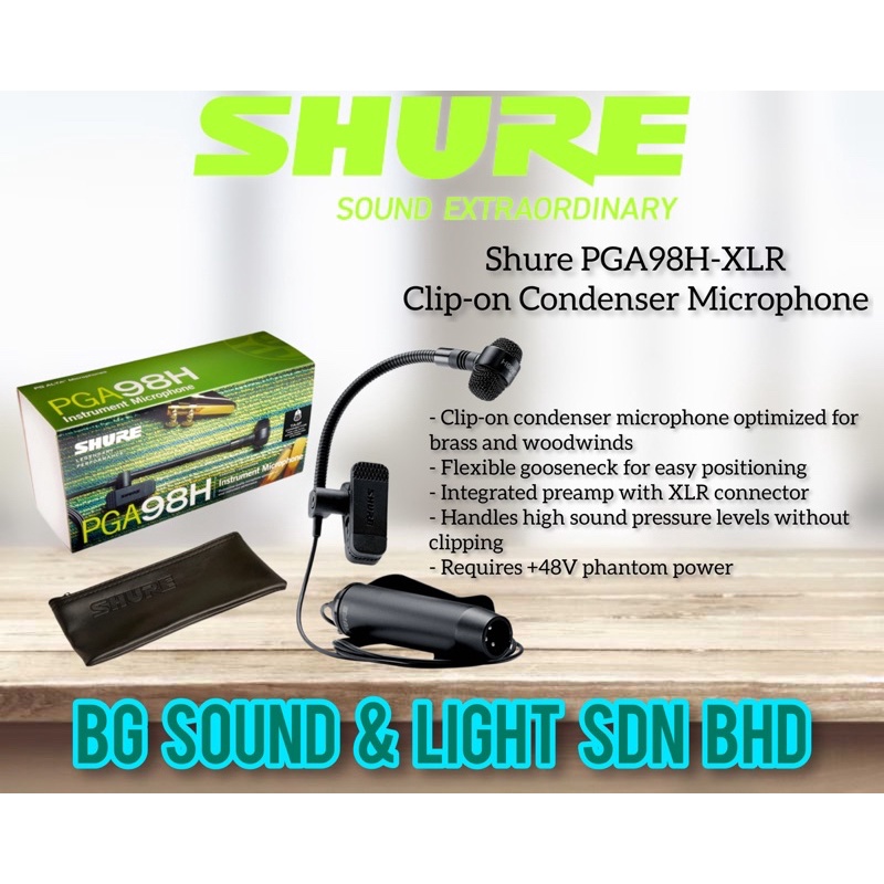 Shure PGA98H-XLR Clip-on Condenser Microphone ( PGA98H ) | Shopee Malaysia