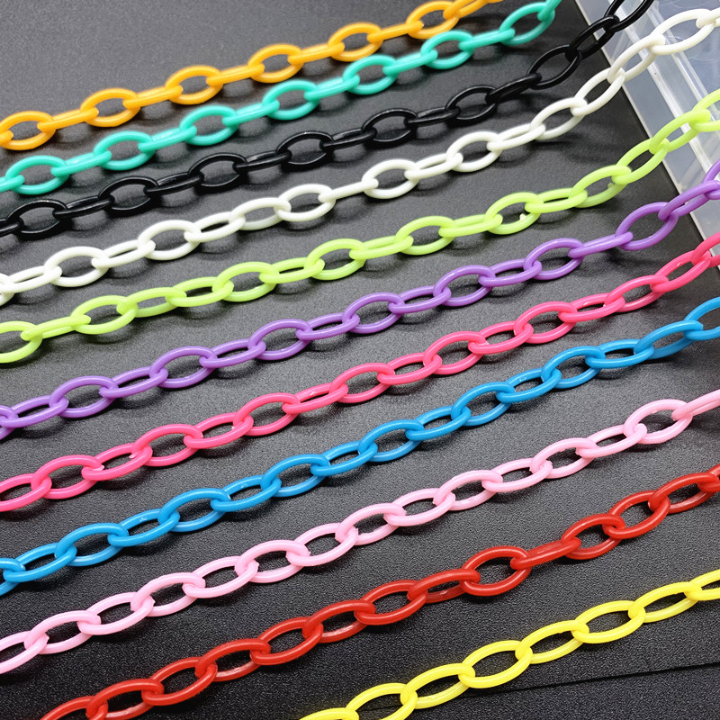 50cm/1Pcs 8x13mm solid color acrylic closed long chain DIY chain ...