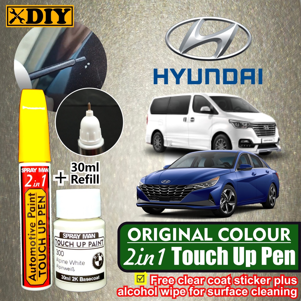 Hyundai 2in1 Touch Up Pen Original Colour Automotive Paint | Shopee ...