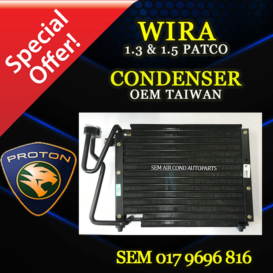 PROTON WIRA 1.3CC & 1.5CC PATCO OEM TAIWAN SHORT CONDENSER/ KONDENSER ...