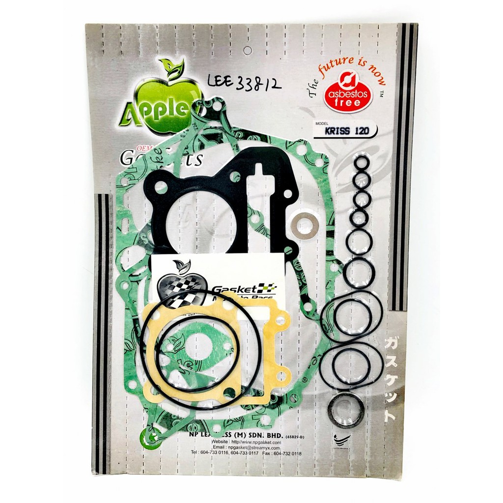 (100% ORIGINAL) APPLE GASKET MODENAS KRISS120 COMPLETE SET GASKET ...