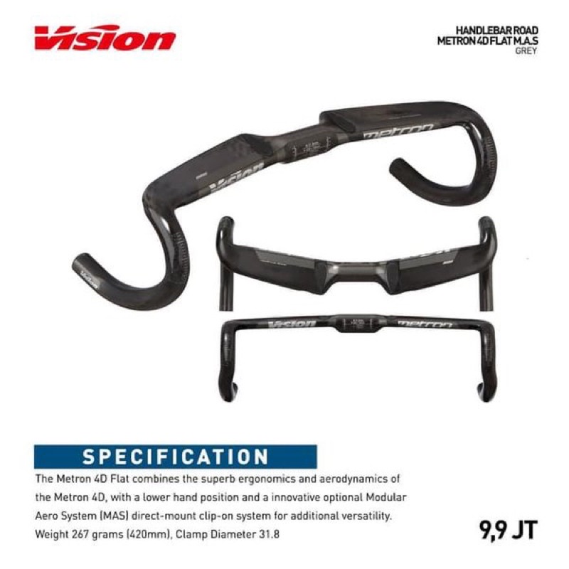 VISION METRON 4D FLAT M.A.S PREMIUM CARBON HANDLEBAR (STOCK CLEARANCE SALE) | Shopee Malaysia