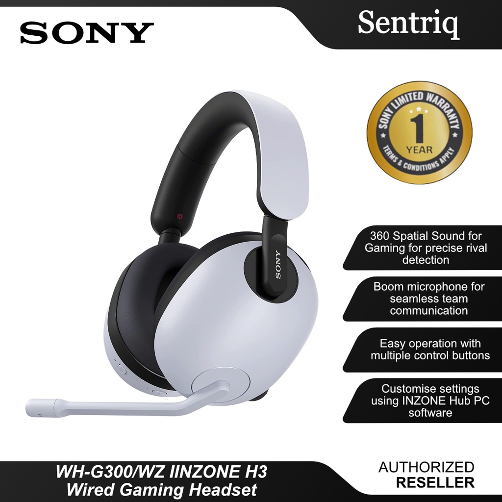 Sony INZONE H3 Wired Gaming Headset Original from Sony Malaysia MDR ...