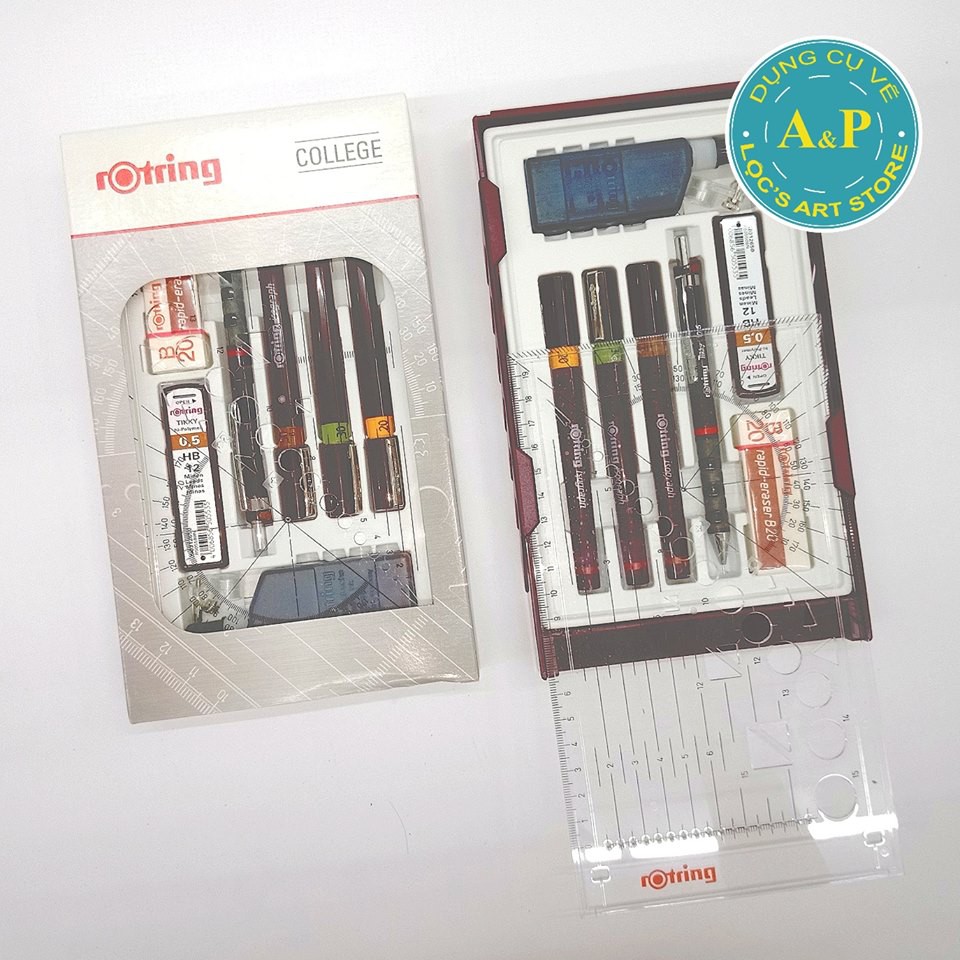 Rotring Technical Needle Pen (Set Of 3 Pens + Accessories) | Shopee ...