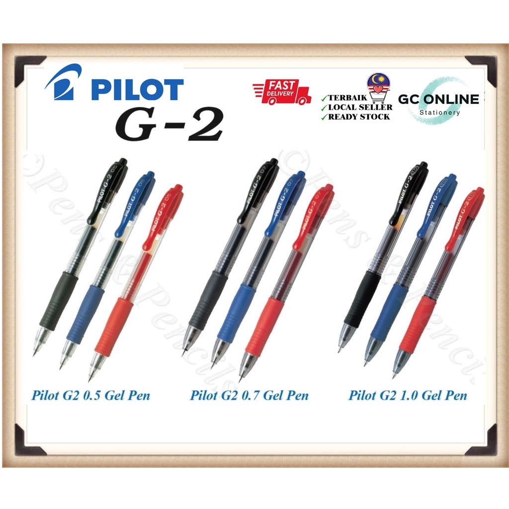 Pilot G2 Retractable Gel Pen 0.5mm / 0.7mm / 1.0mm (Refillable ...