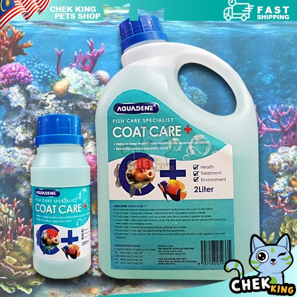 2Litre / 250ml Aquadene Coat Care Plus Ornamental Fish Gold Fish Koi ...
