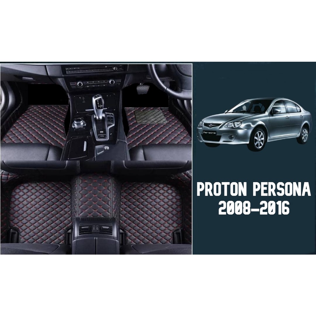 Proton Persona 08-16 LAPIK KAKI KERETA ANTI SLIP VIP Red Line Series ...