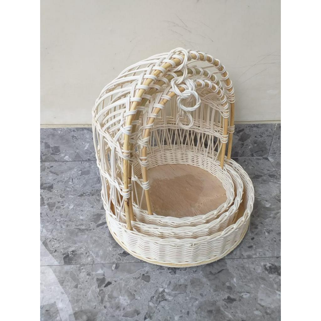 Round Swing Basket, Wedding Delivery parcel, Rattan Cage Basket, full ...