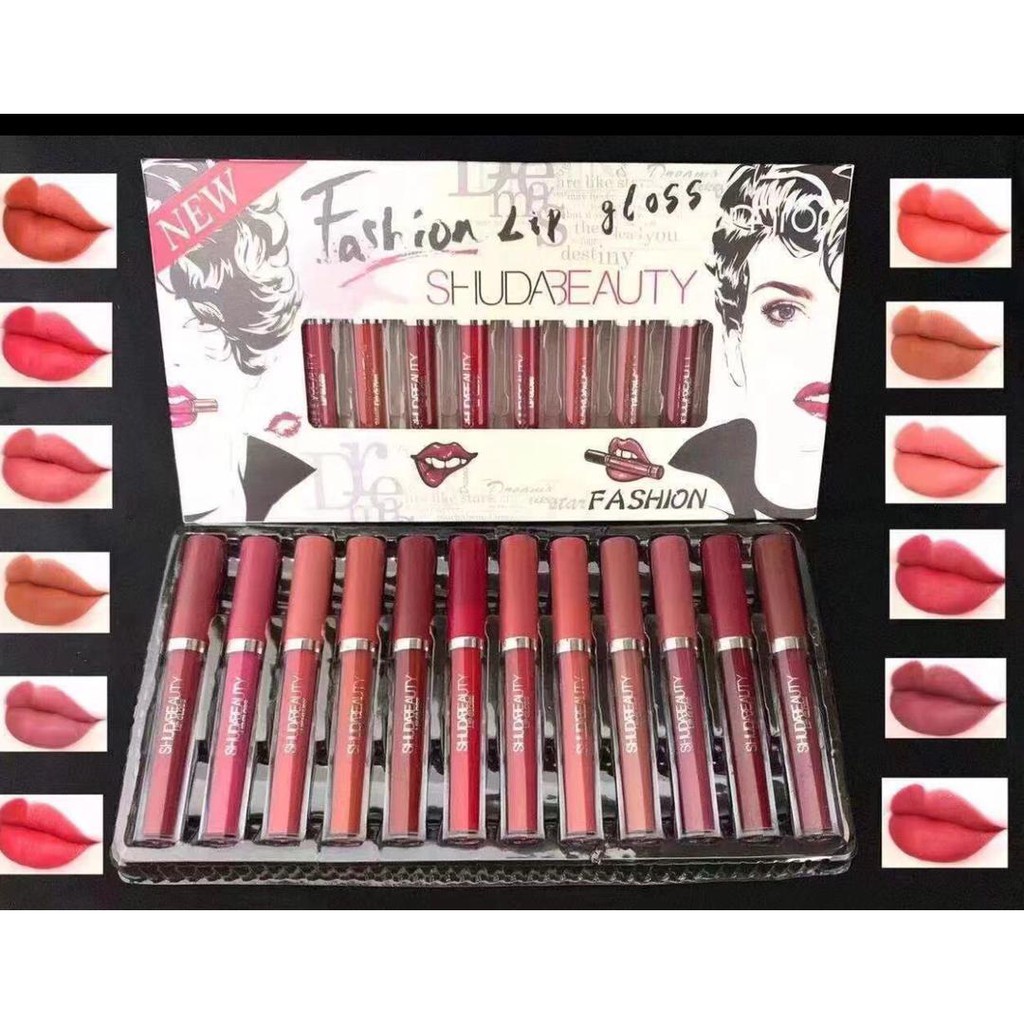 12PCS LIPMATTE SET , LIQUID LIP MATTE , LIPSTICK , WATER PROOF ,LONG ...