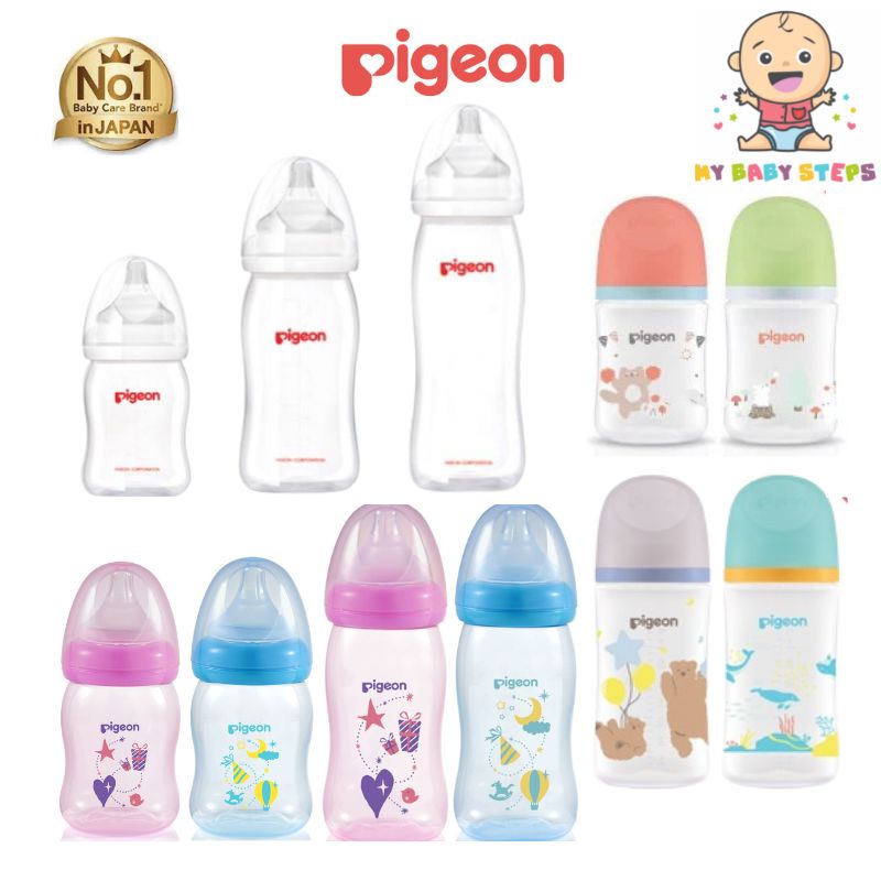 Pigeon PP 160ml / 240ml / 330ml SofTouch Wide Neck Feeding Bottle Baby/ Nursing Bottle | Botol ...