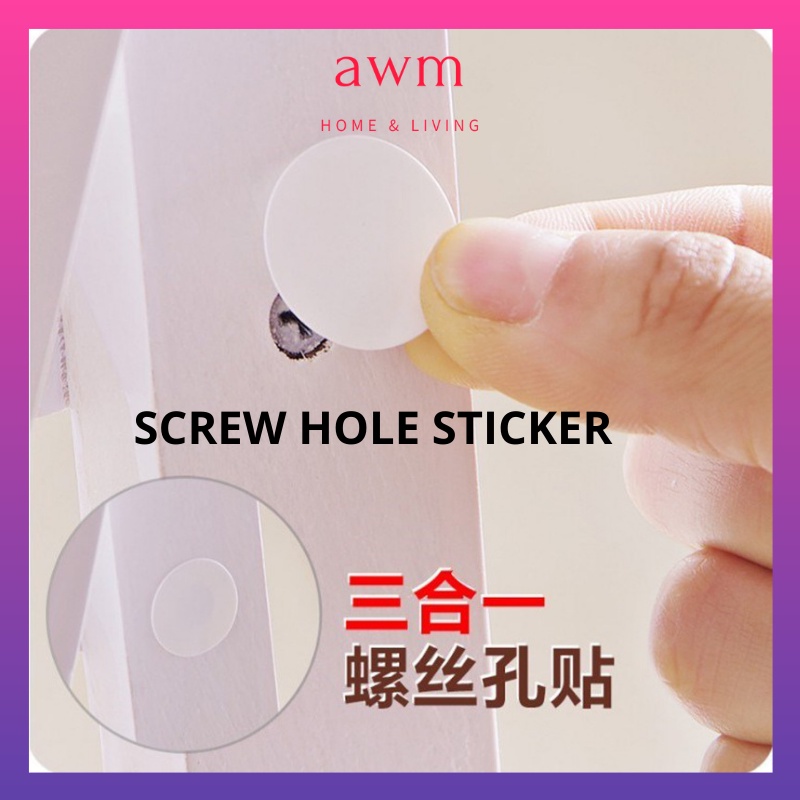 AWM 96biji PVC Screw hole Sticker Skru Lubang Sticker PVC 1pcs Dalam ...