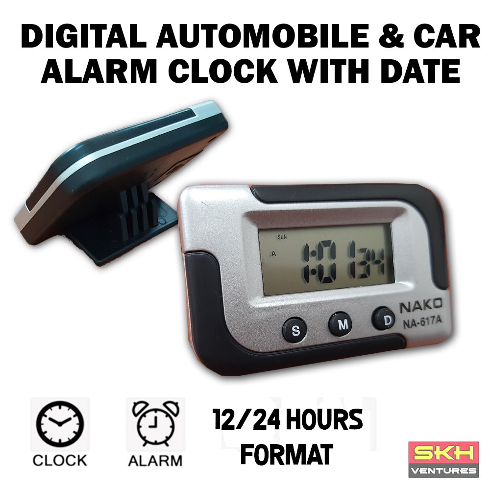 Nako Digital Car & Lorry Alarm Clock with Date/Jam Loceng Mini ...