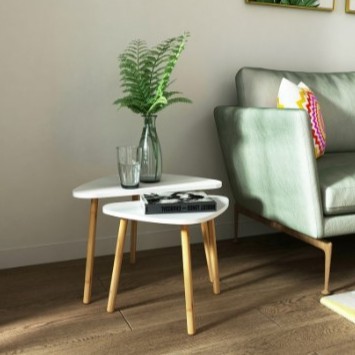 Triangle Table / Bedside Table Set of 2 Home Living Nordic Modern Style ...
