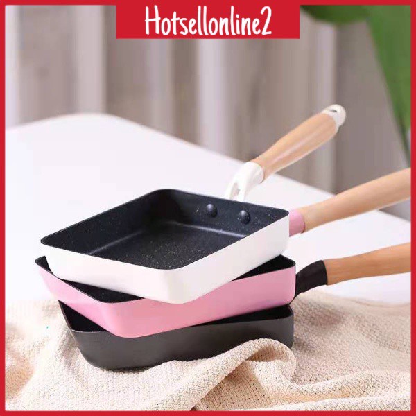 HOT_Japanese-style Jade Burned Square Mini Non-stick Pan Thick Egg ...
