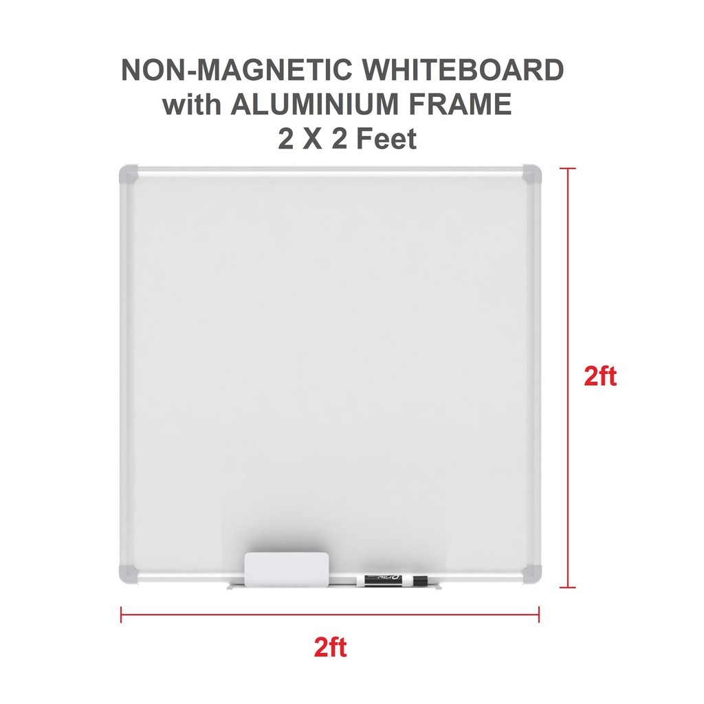 White Board 2 X 2ft (60 X 60cm) non-magnetic ~ High Quality Single ...