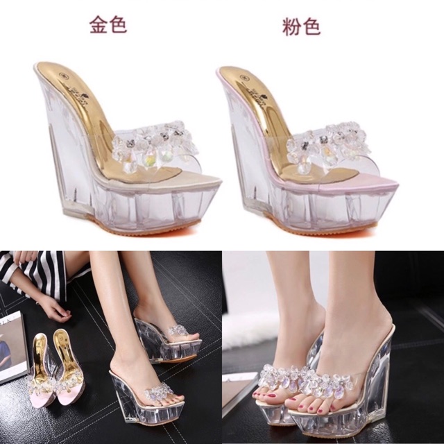 Crystal Transparent wedges (34-40) | Shopee Malaysia