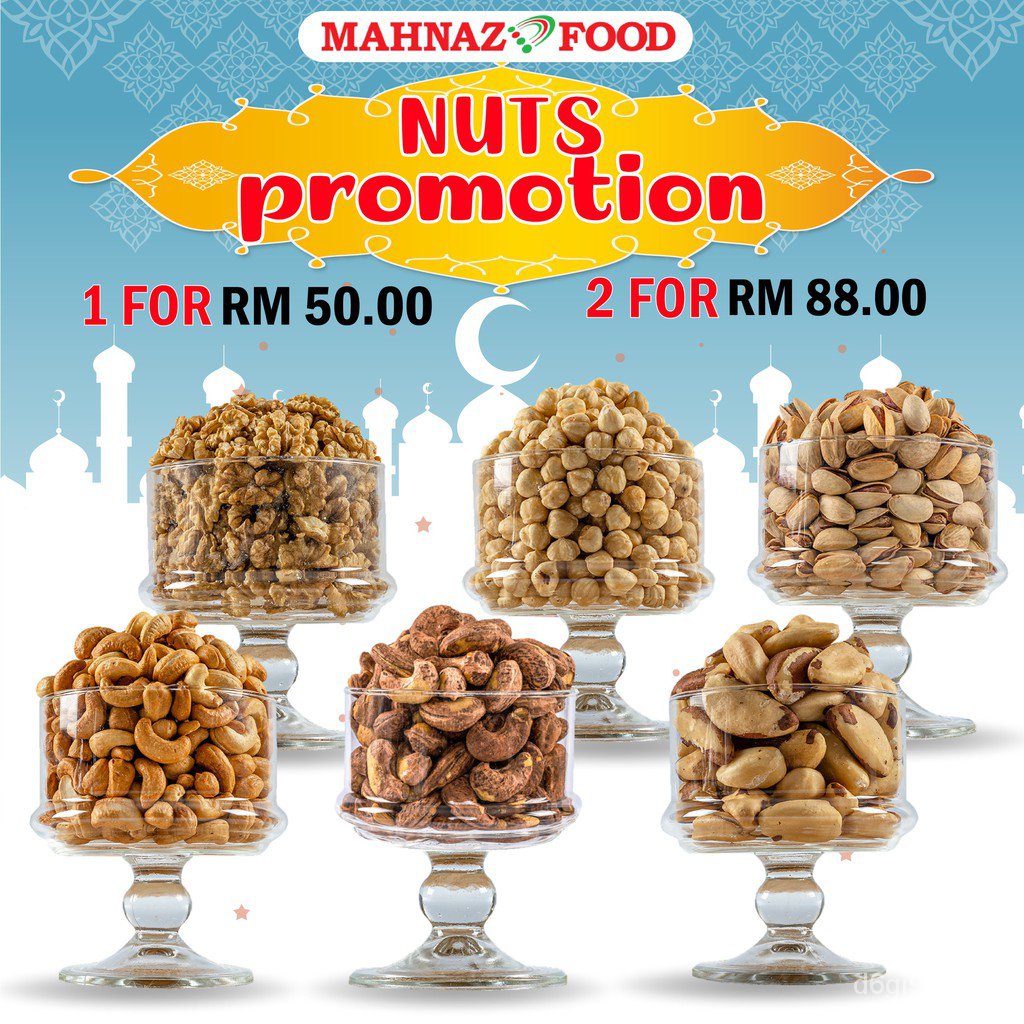 【READY STOCK)】MAHNAZ FOOD - NUTS PROMOTION Pistachio/Cashew Nut/Brazil ...