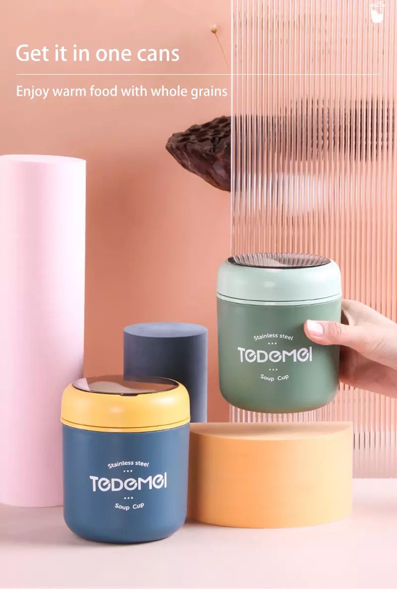 HUNI Tedemei Stainless Steel Thermal Insulator Food Jar Thermal Food ...