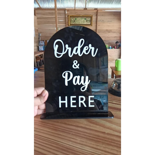 Acrylic Cashier Desk SIGN ORDER & PAY HERE/ Acrylic SIGNAGE | Shopee ...