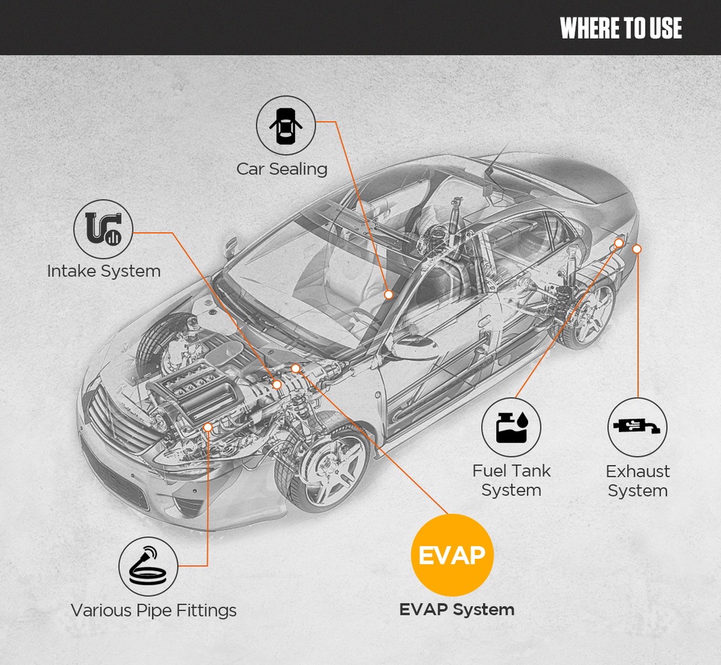 AUTOOL Car Smoke Leak Detector Automotive EVAP System Leak Diagnostic ...