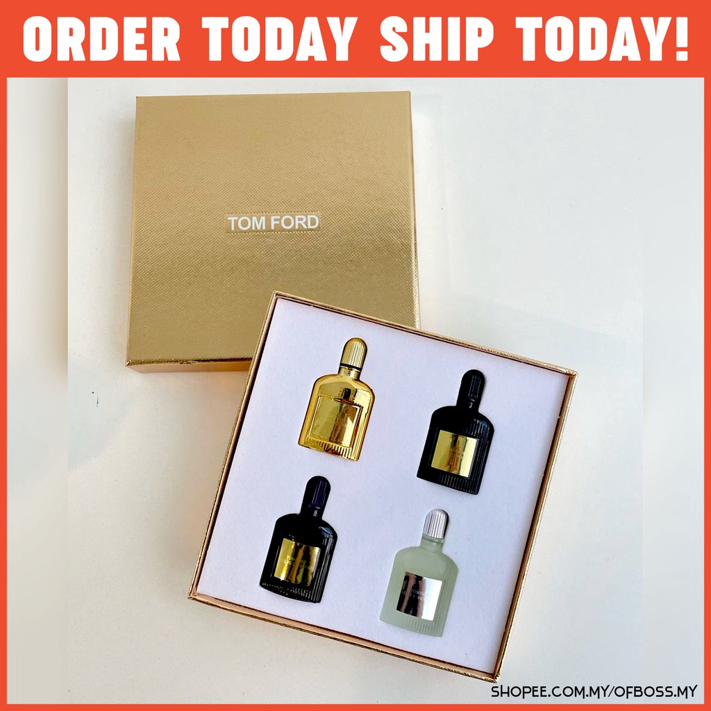 TOM FORD 4 IN 1 (4X4ML) SQUARE GOLD BOX GIFT SET EAU DE PARFUM EDP FOR ...