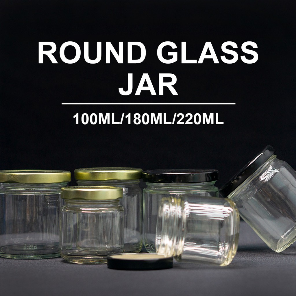 Round Glass Jar / Botol Kaca Bulat / Botol Doorgift Kaca / Spices ...