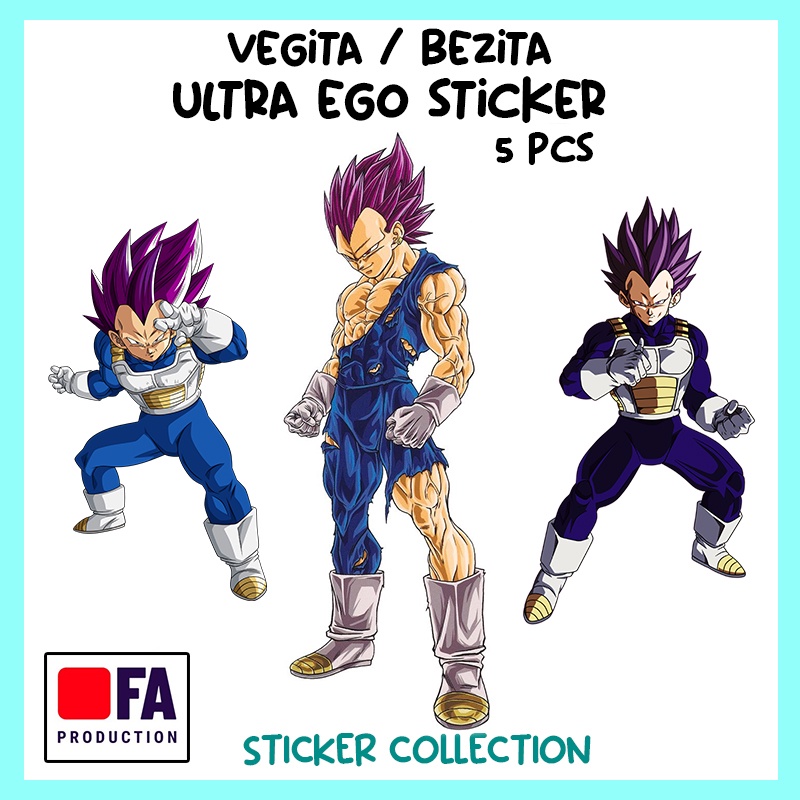 5 PCS DRAGON BALL SUPER ULTRA EGO VEGITA/BEZITA STICKER COLLECTION ...
