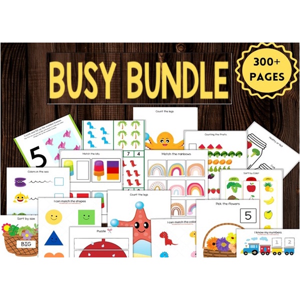 A3 Busy Book 300 sheets Bundle Printable (PDF) Preschool Kindergarten ...