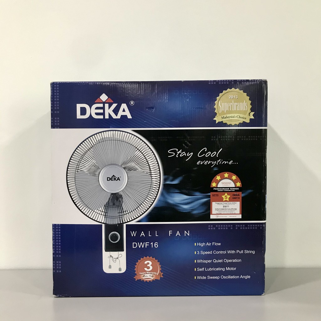 🔥【Ready Stock: New】Deka Wall Fan DWF16 (Black) | Shopee Malaysia