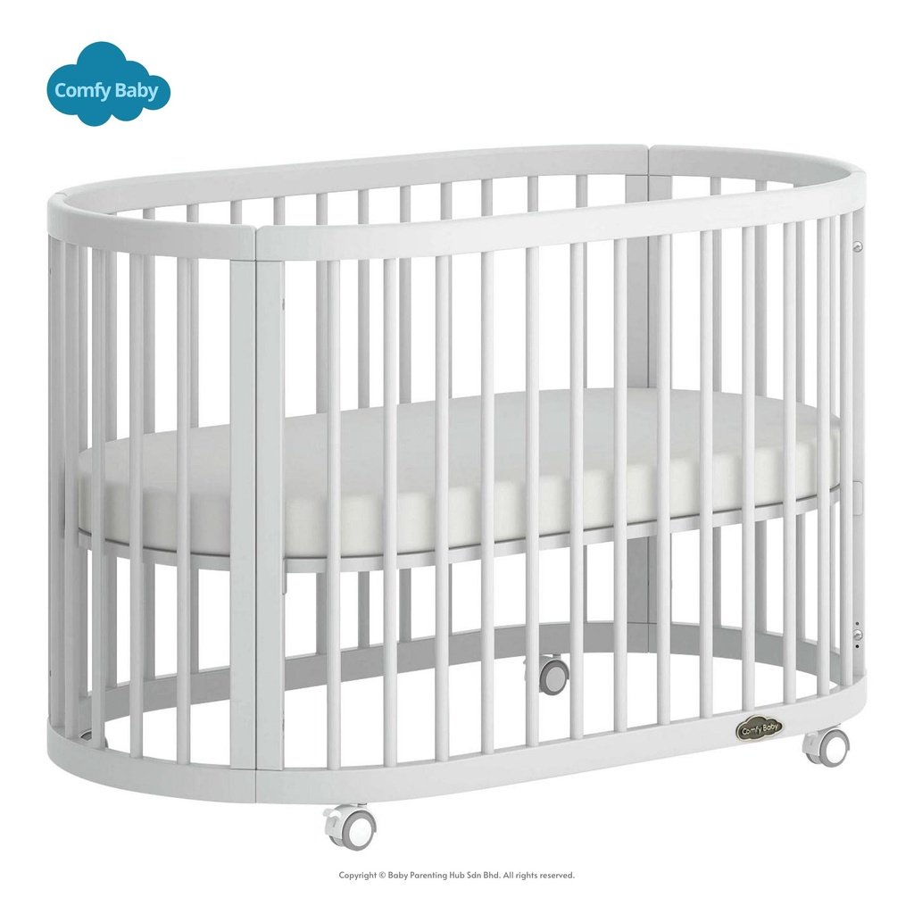 Comfy Baby® Oasis Baby Cot Barley White (Without Mattress) | Shopee ...
