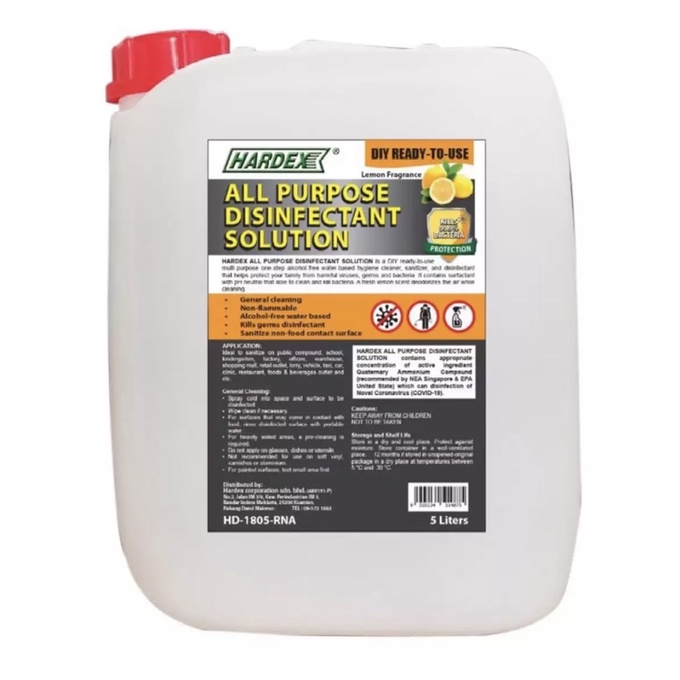 20L HARDEX ALL PURPOSE DISINFECTANT SOLUTION (sanitizer) | Shopee Malaysia