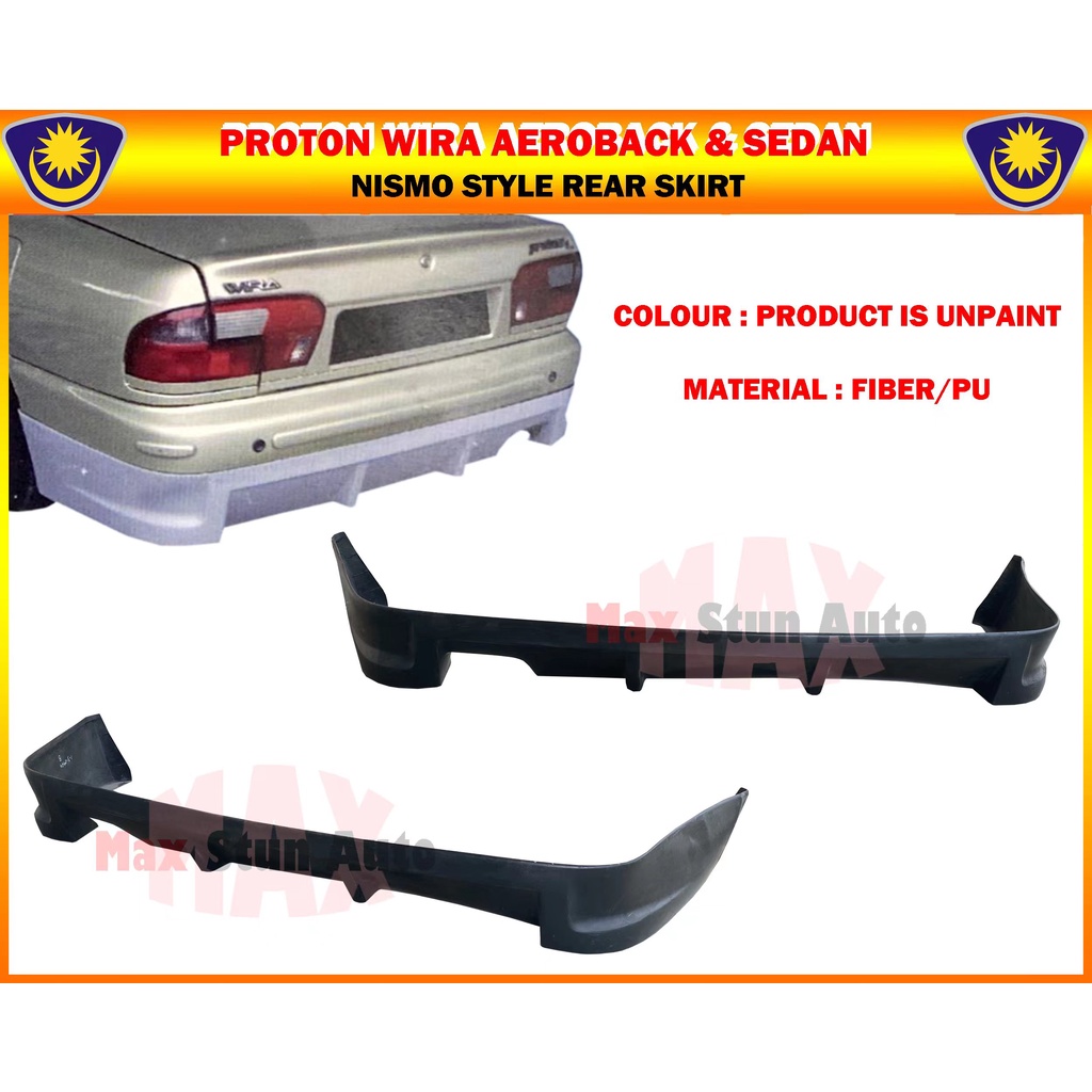 PROTON WIRA SEDAN SALOON AEROBACK REAR SKIRT (GSR,EVO3,SE,V6,NM,BOMEX ...