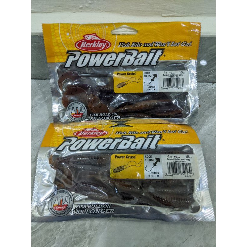 Berkley Soft Plastic Lure Power Bait USA Power Grubs 4' inch/ 10cm ...