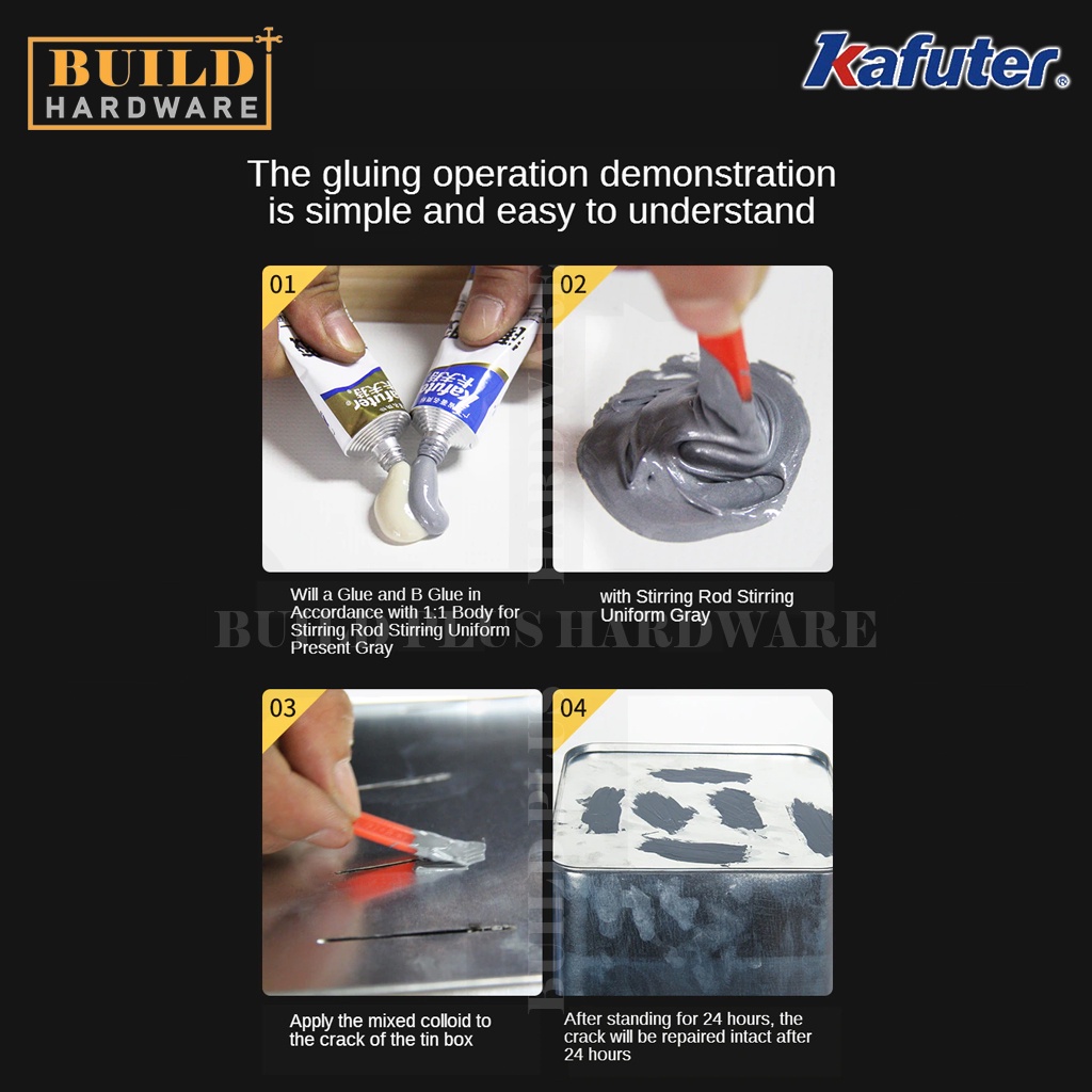 KAFUTER K-9119 Steel Weld Epoxy Compound (A+B) 65G Adhesive Repairing Casting Leakage Plugging ...