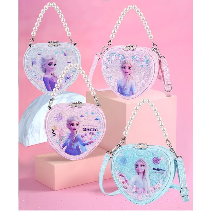 TOYSSAFARI Girls Children Princess Frozen Elsa Heart Shape Hand Bag ...