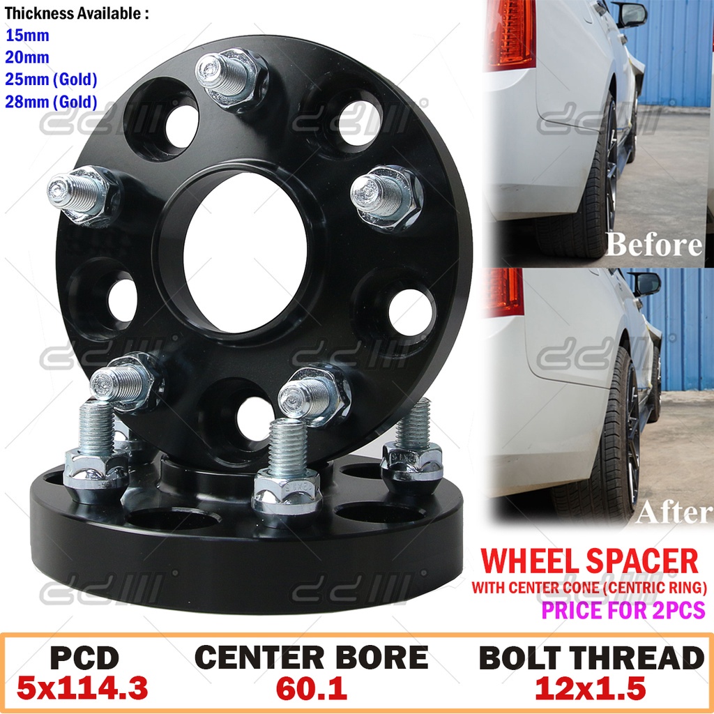 (2pcs/2Biji) 5x114.3 Hub Centric Wheel Spacer Proton X70 Toyota Alphard ...