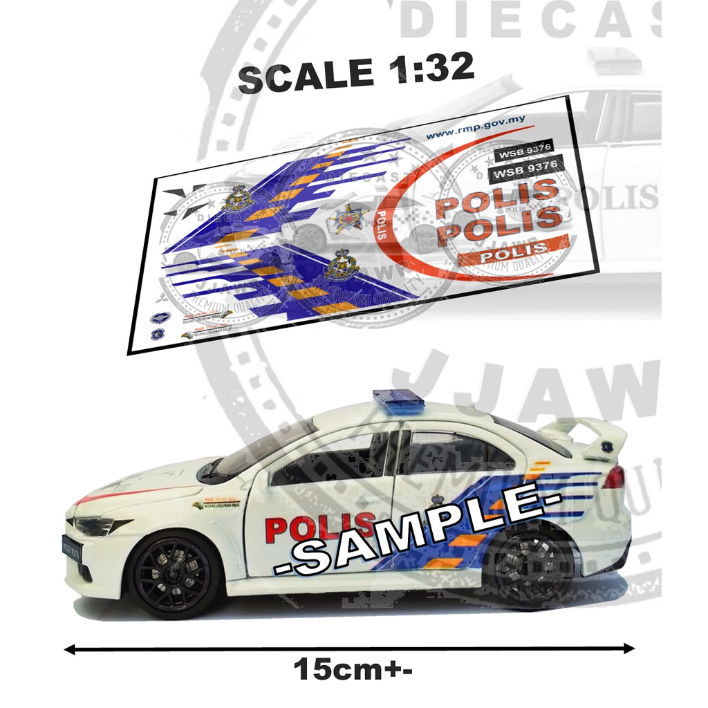 1:32 1:64 Water Slide Decal Paper of Highway Eagle PDRM Police Car ...