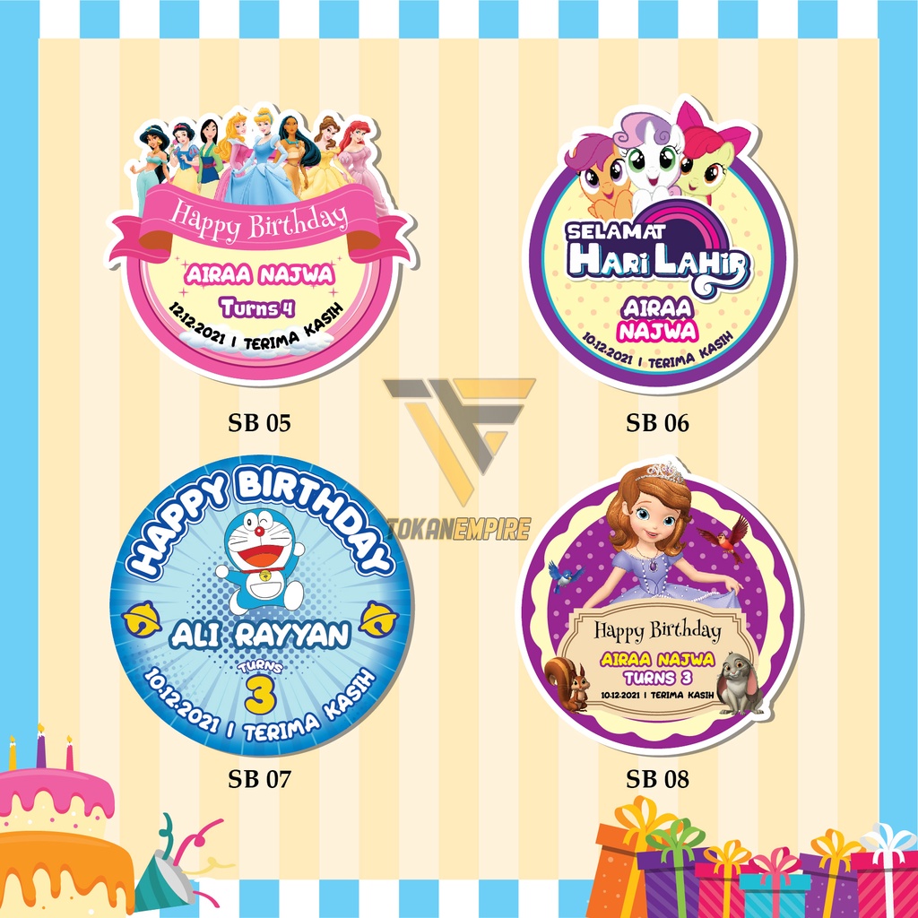 STICKER BIRTHDAY / GOODIES STICKER / STICKER HARI LAHIR READY DESIGN ...