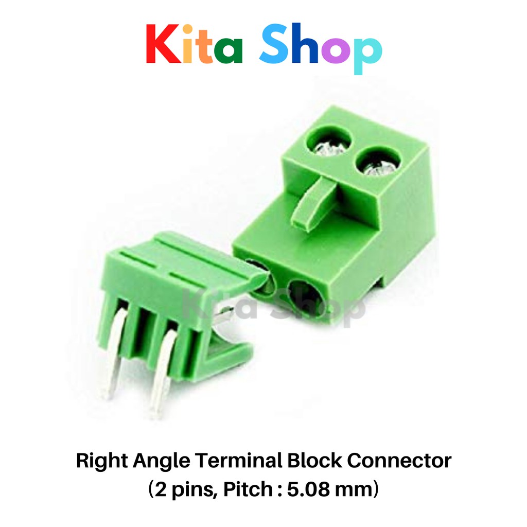 Right Angle Terminal Block Connector (2 pins, Pitch : 5.08 mm) | Shopee ...