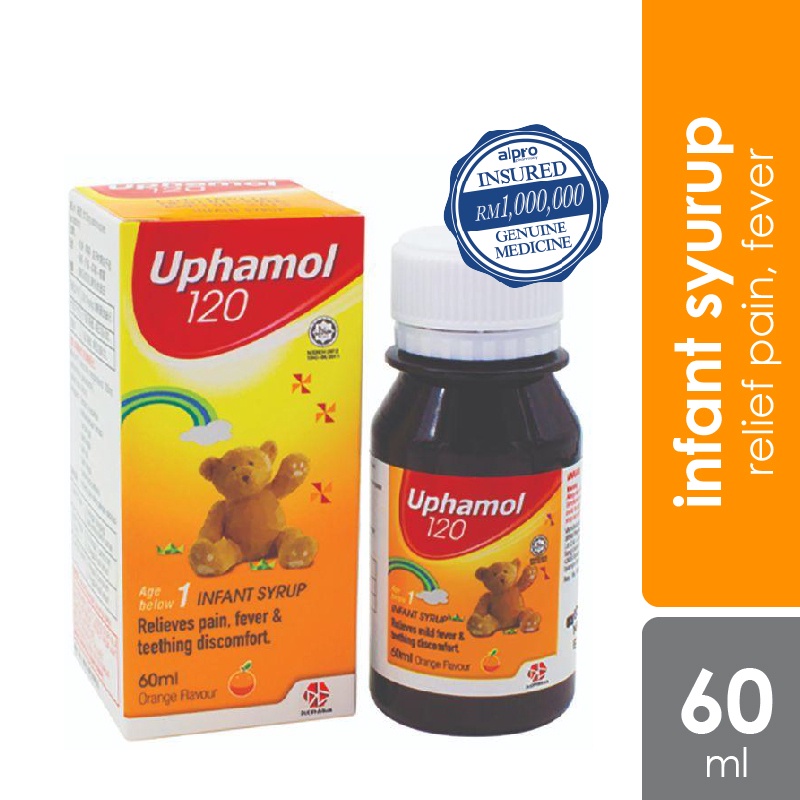 Uphamol Infant Syrup 120mg 60ml | Relieve Fever, Teething Discomfort ...