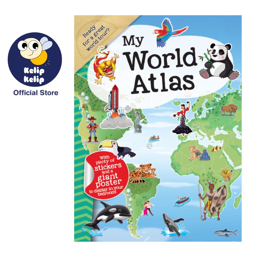 My World Atlas Activity Book with Stickers & Poster For Kids | Shopee ...
