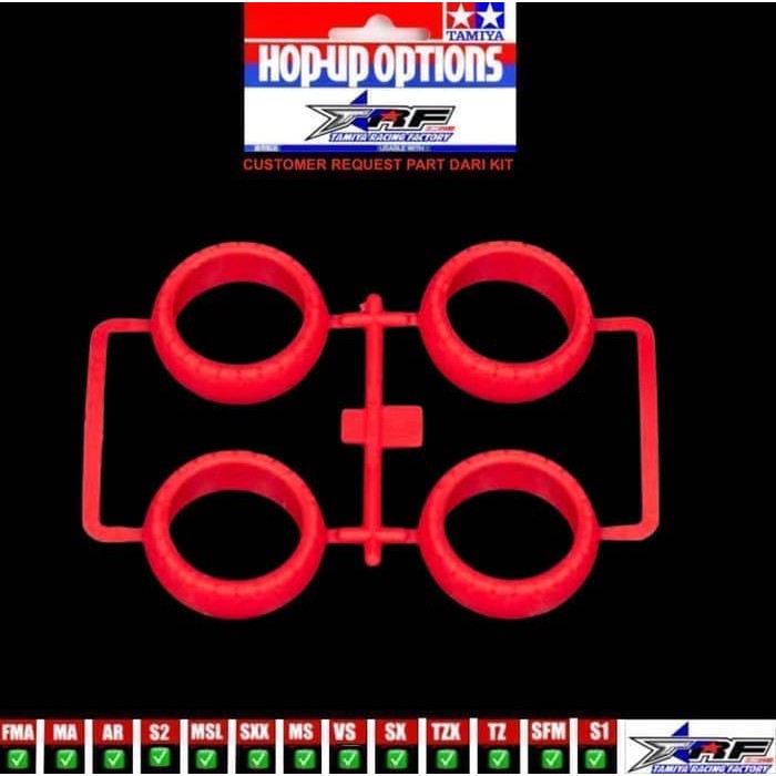 Tamiya 95337 HARD ARCHED NARROW RED Tires | Shopee Malaysia
