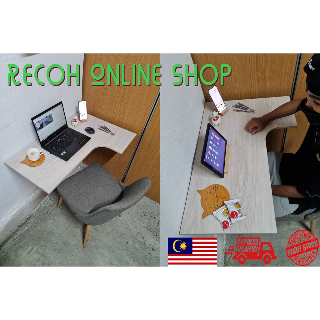 Waterproof L Shape Wall-Mounted Table Wall Table Meja Dinding Boleh ...
