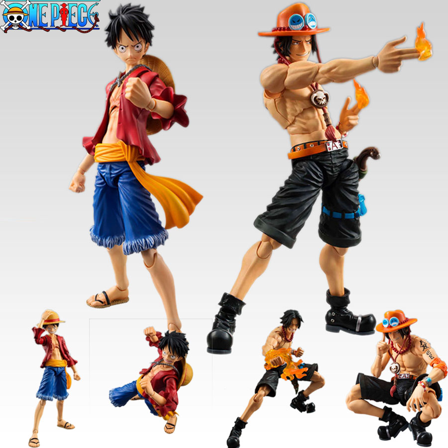 18cm One Piece Figma Luffy Ace VAH OnePiece Action Figure Brother ...