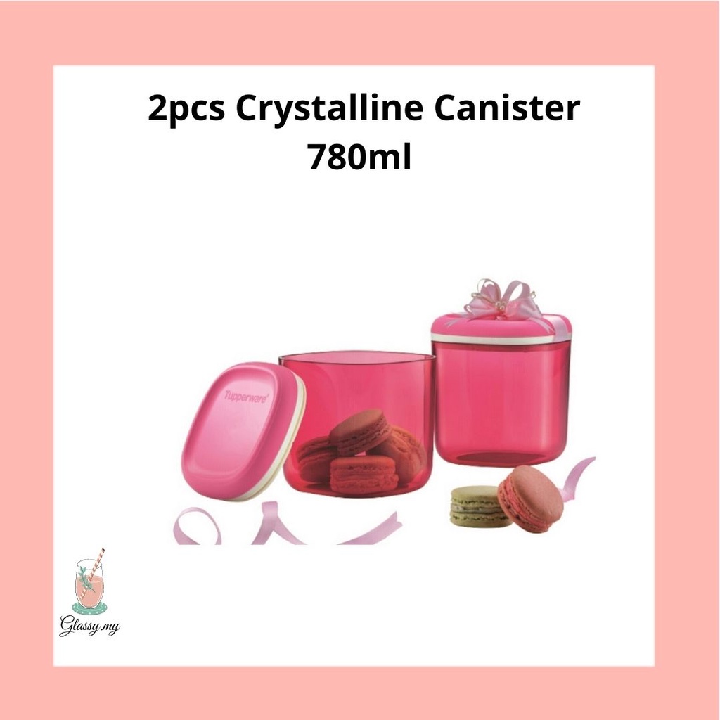 Tupperware Pink Crystalline Cookies candies Canister 2 pcs 780ml ...