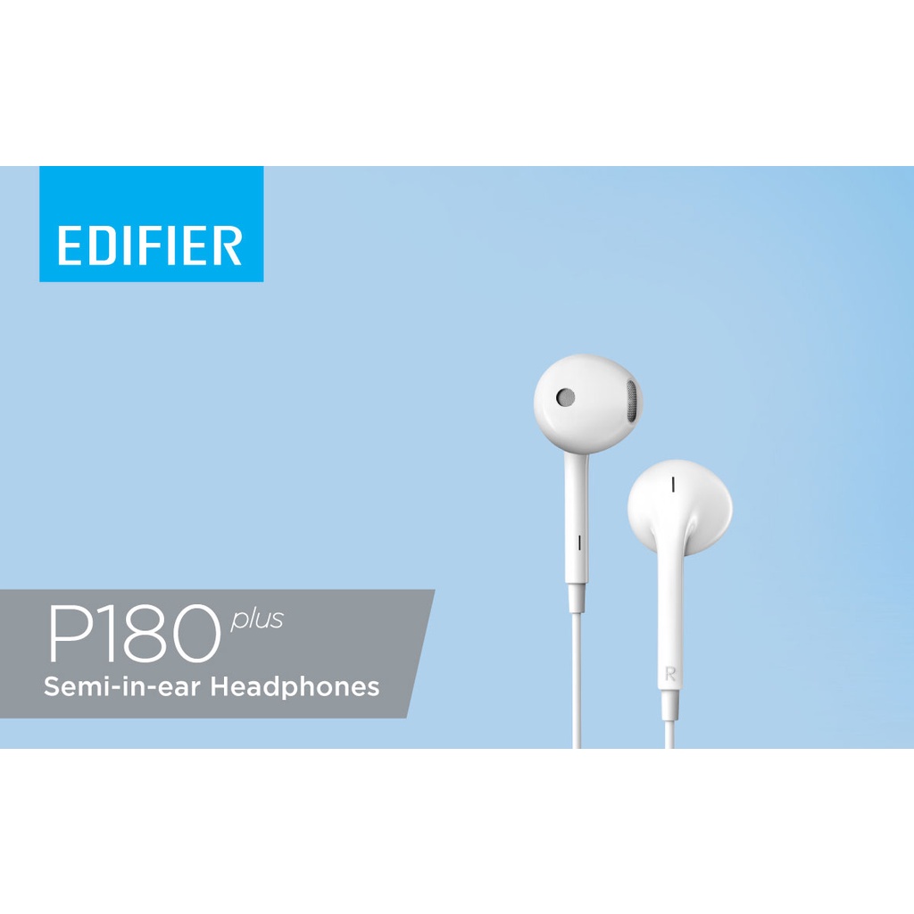 # EDIFIER P180 PLUS - Semi-in-ear Earbuds with Remote and Mic # [WHITE ...