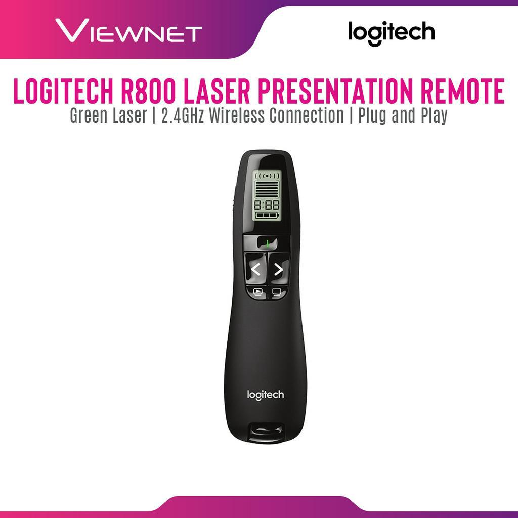 LOGITECH R800 LASER PRESENTER POINTER GREEN WITH LCD DISPLAY FOR TIME ...