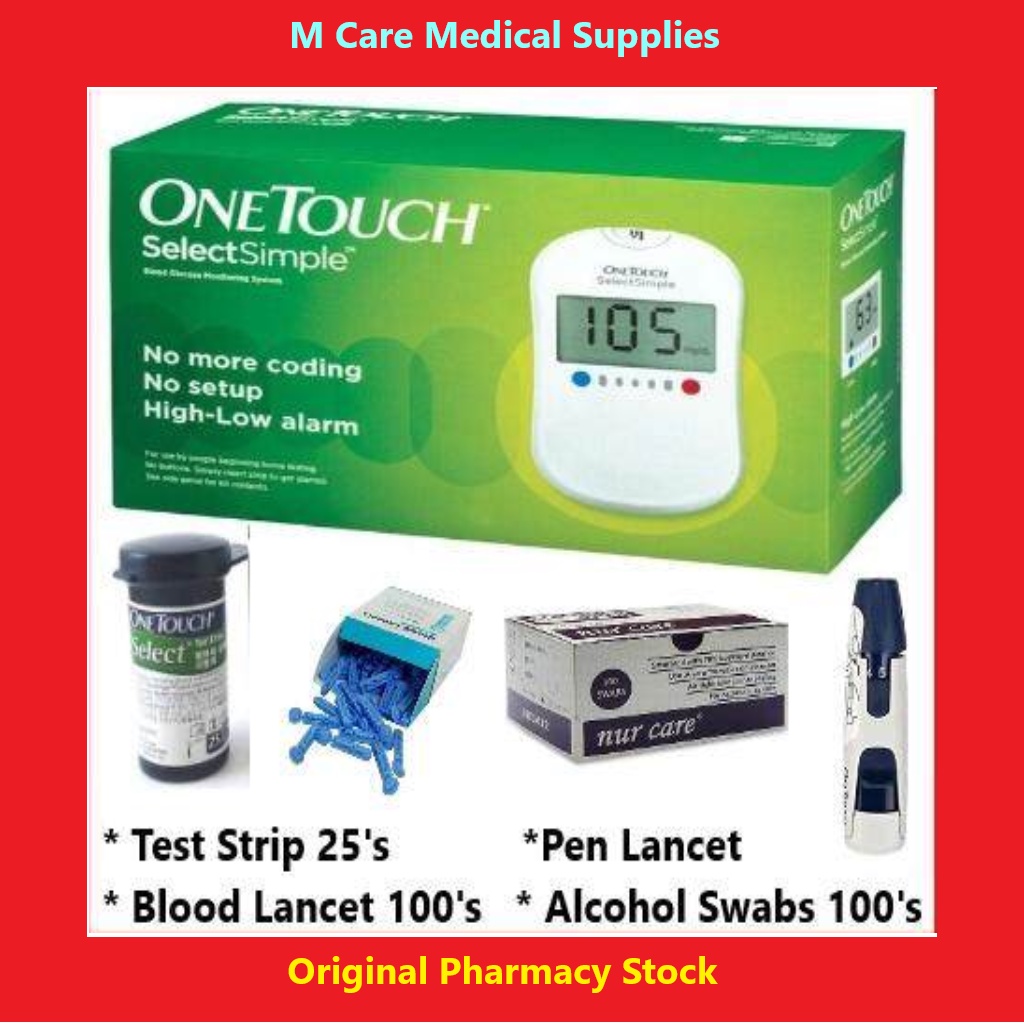 One Touch Select Blood Glucose Monitor Kit ( Full Set- Strips 25's ...